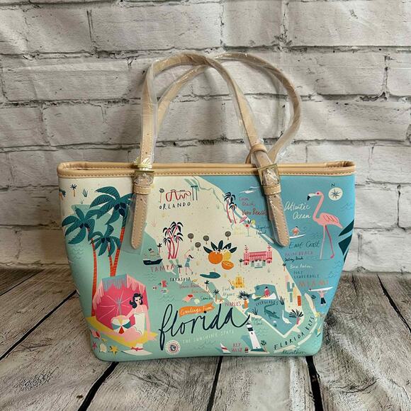 Spartina 449 | Bags | D Spartina 449 Florida Map Print Tote Nwt | Poshmark